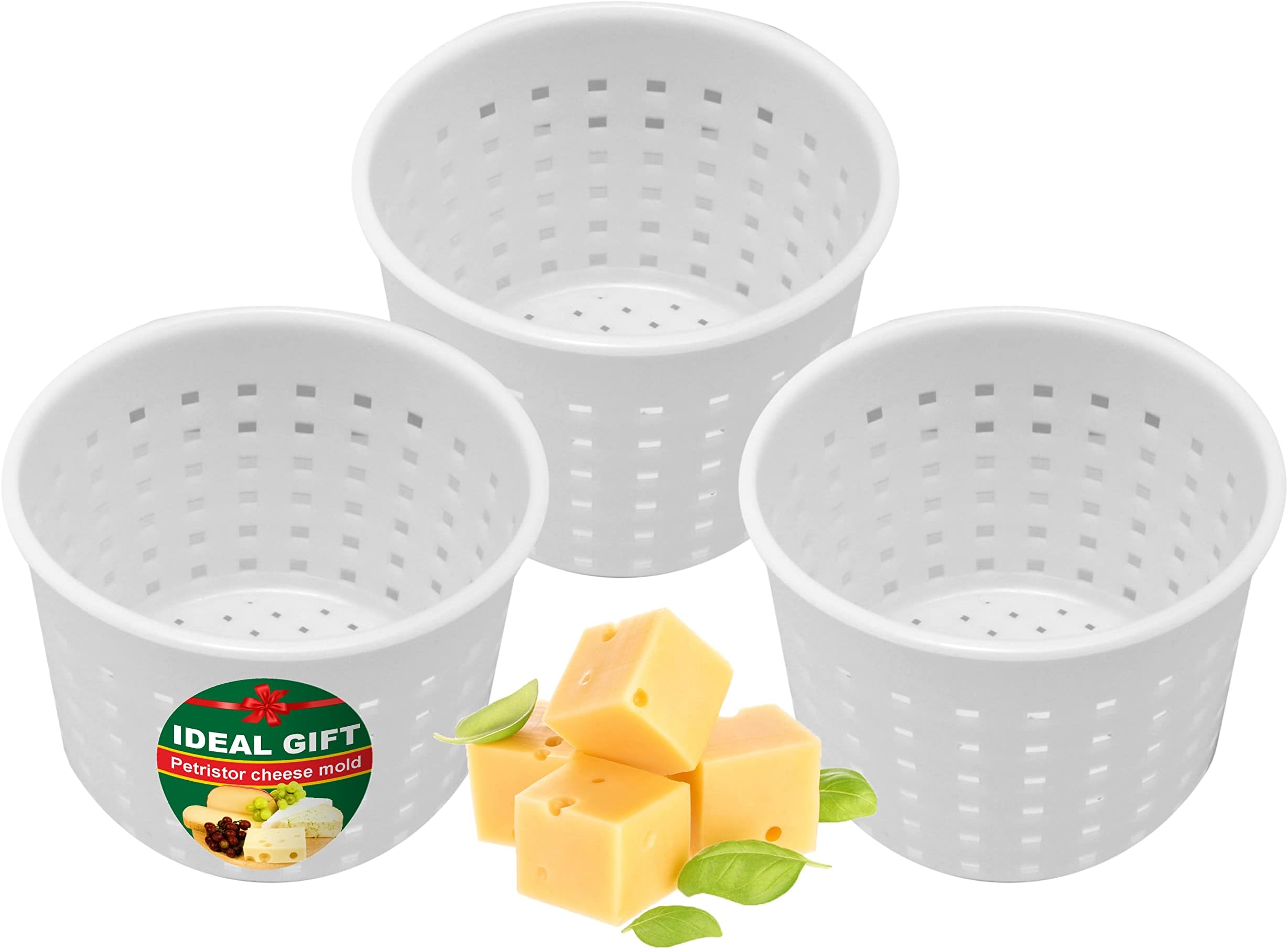 Amazon.com: 3 pcs Small Cheese Mold for Cheese Making 1/3 qt - Soft ...
