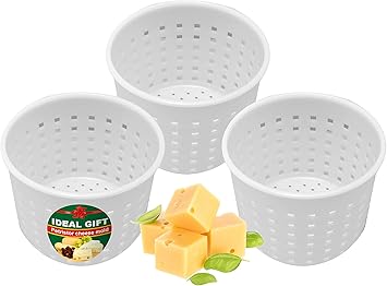 Amazon.com: 3 pcs Small Cheese Mold for Cheese Making 1/3 qt - Soft ...