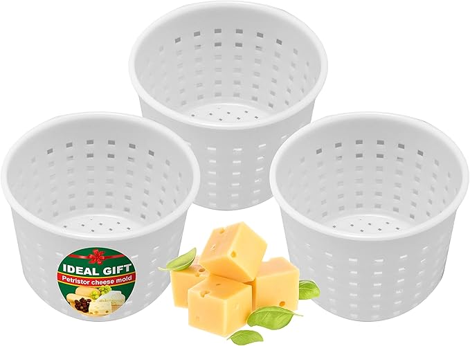 Amazon.com: 3 pcs Small Cheese Mold for Cheese Making 1/3 qt - Soft ...