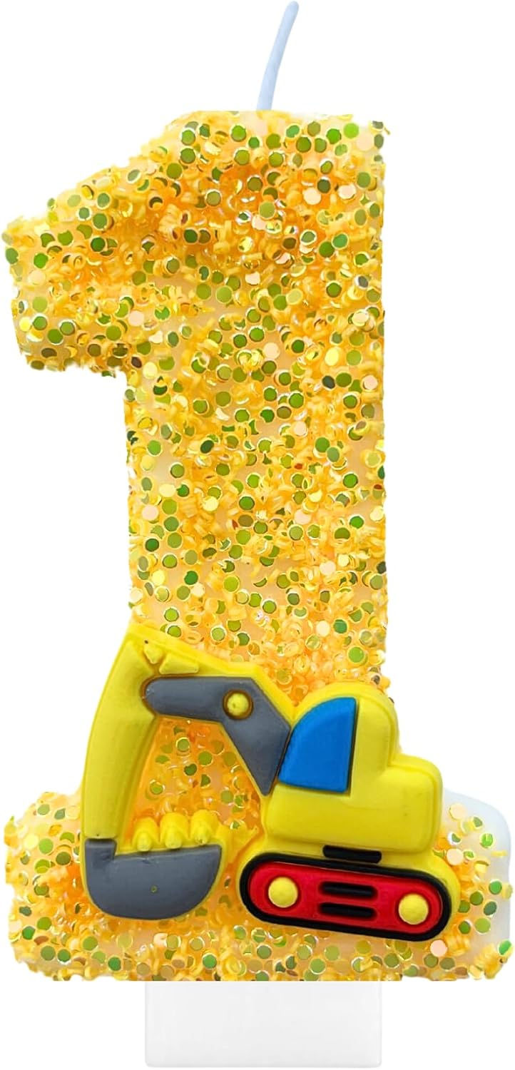 Amazon.com: CasaPopz Construction Birthday Candles for Cake Decoration ...