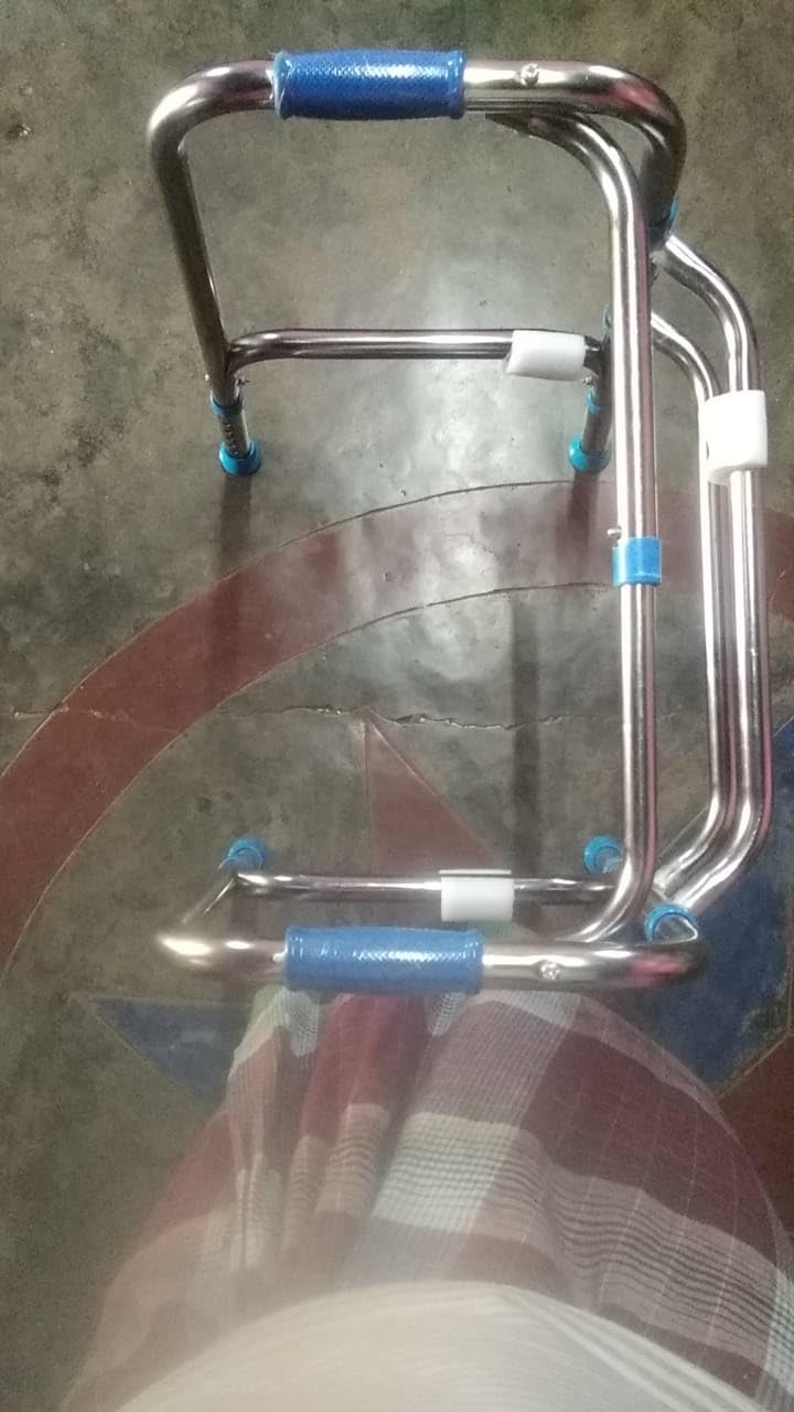 iWalk MS Height Adjustable & Double Bar Folding Walker for Adults, Old ...