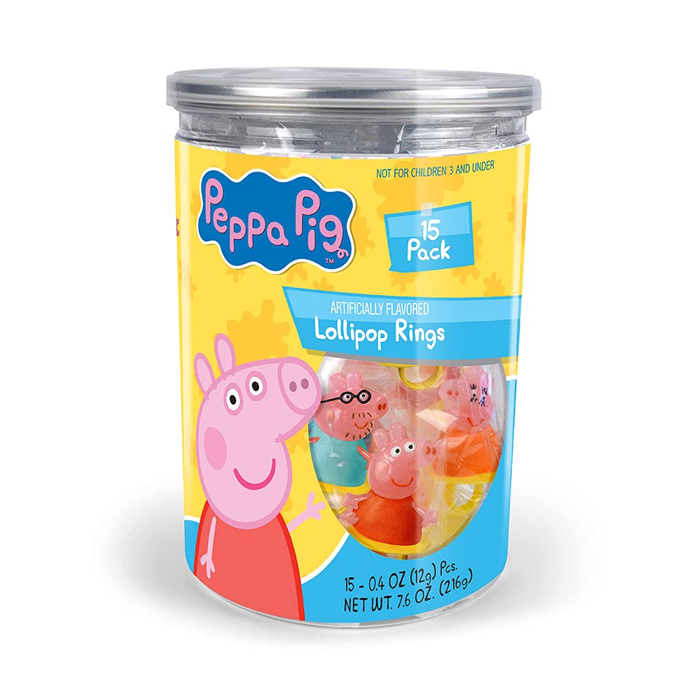 Amazon.com : Peppa Pig Candy Lollipop Rings - Bulk Candy Rings for ...