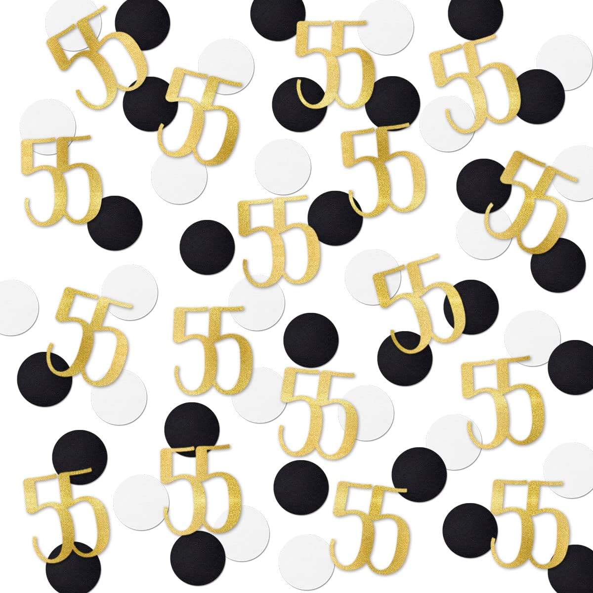 Amazon.com: Gold Glitter 55 Confetti, 55th Birthday Number Confetti ...