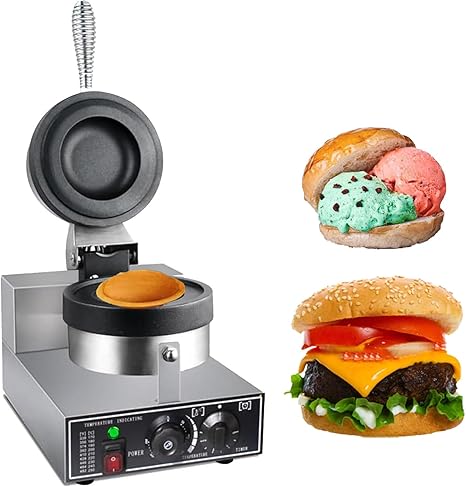 1200W Electric Burger Waffle Maker, Panini Hamburger Press Nonstick ...