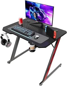 Homall Gaming tafel, 80 x 52 cm, gaming-bureau met Z-frame, bekerhouder ...