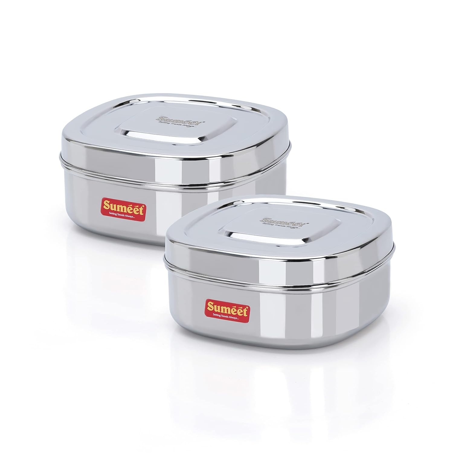 Buy Sumeet Stainless Steel Square Storage containers Box/Dabba for ...