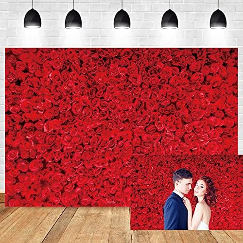 Amazon.com : OERJU 10x8ft Red Rose Photography Backdrop Red Rose Flower ...