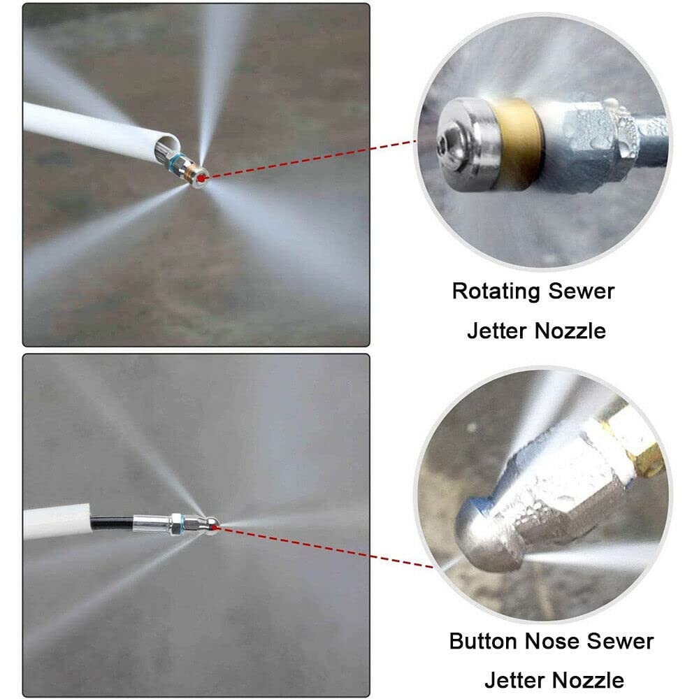 Snapklik.com : ANPTGHT Pressure Washer Sewer Jetter Nozzles 5000PSI 3 ...