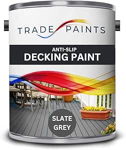 Garden Timber Decking Non Slip (Anti Slip) Paint (5 Litre, Battleship ...