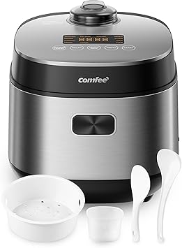 Amazon.com: COMFEE' Compact Rice Cooker 8 Cups Cooked/4 Cups Uncooked ...