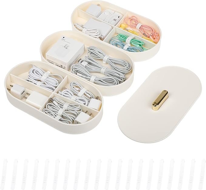 Amazon.com: Yesesion Plastic Cord Organizer Box with Lid, Stackable ...