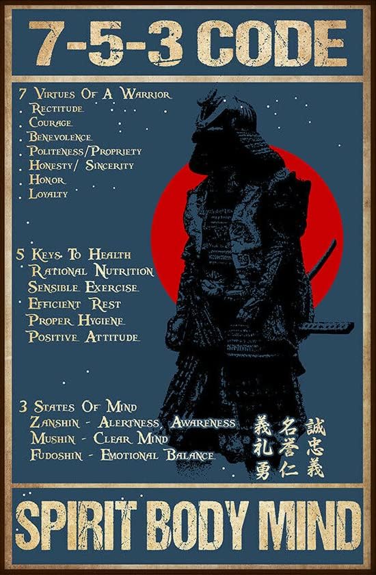 Amazon.com: 7 5 3 Code Spirit Body Mind Samurai in Japan Poster 1000 ...