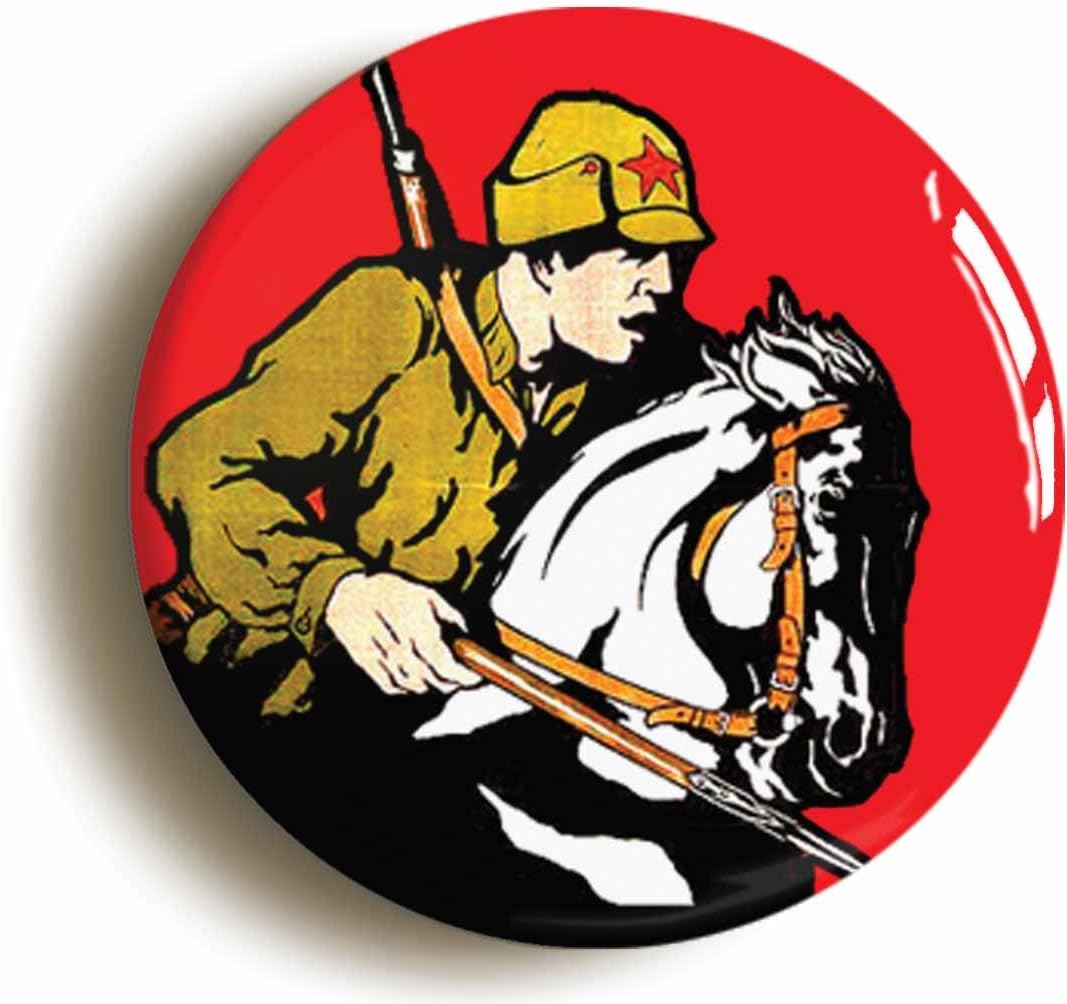 SOVIET RED ARMY COSSACK WW2 COMMUNIST BADGE BUTTON PIN (Size is 1inch ...