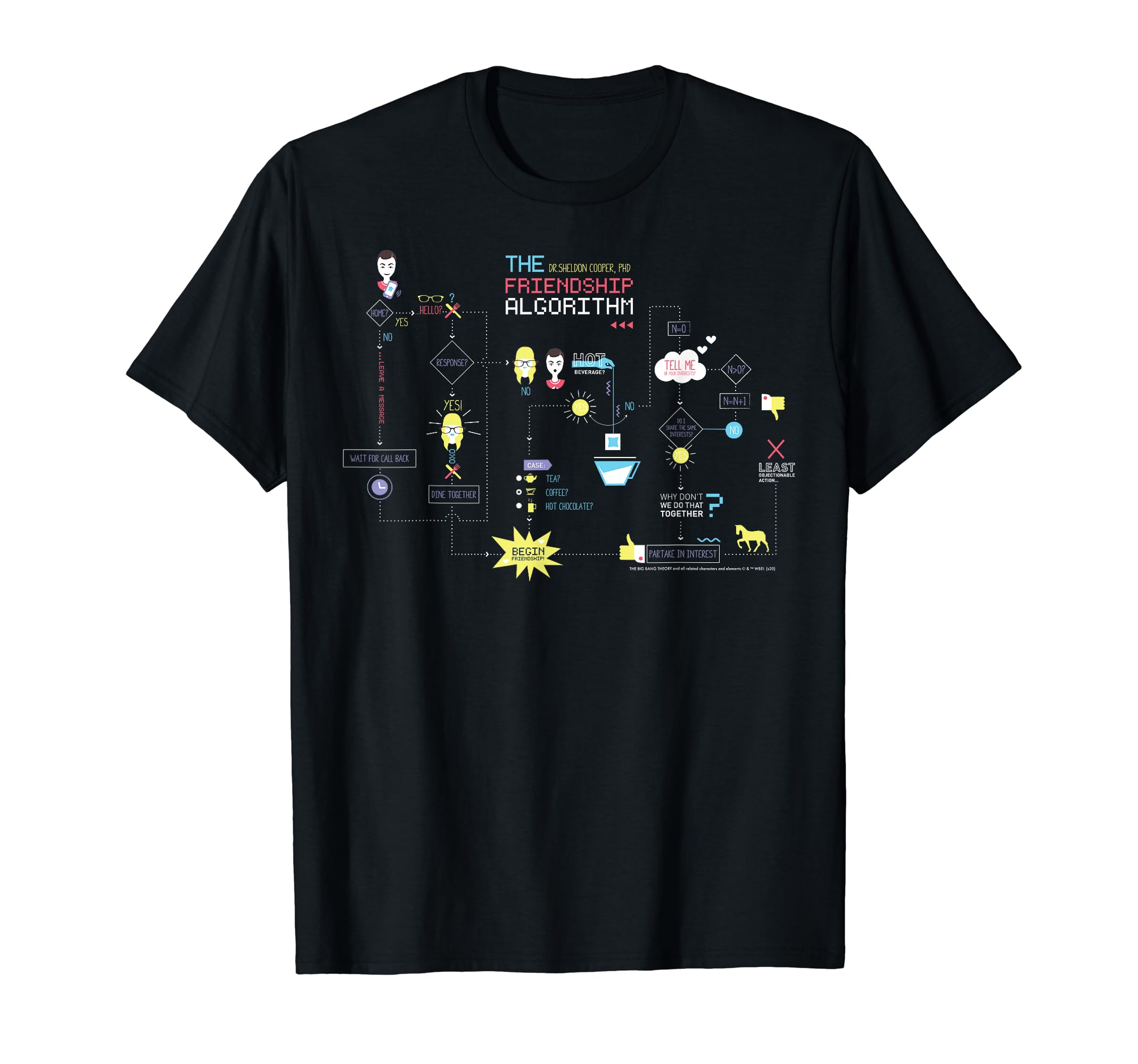 Amazon.com: The Big Bang Theory Sheldon's Friendship Algorithm T-Shirt ...