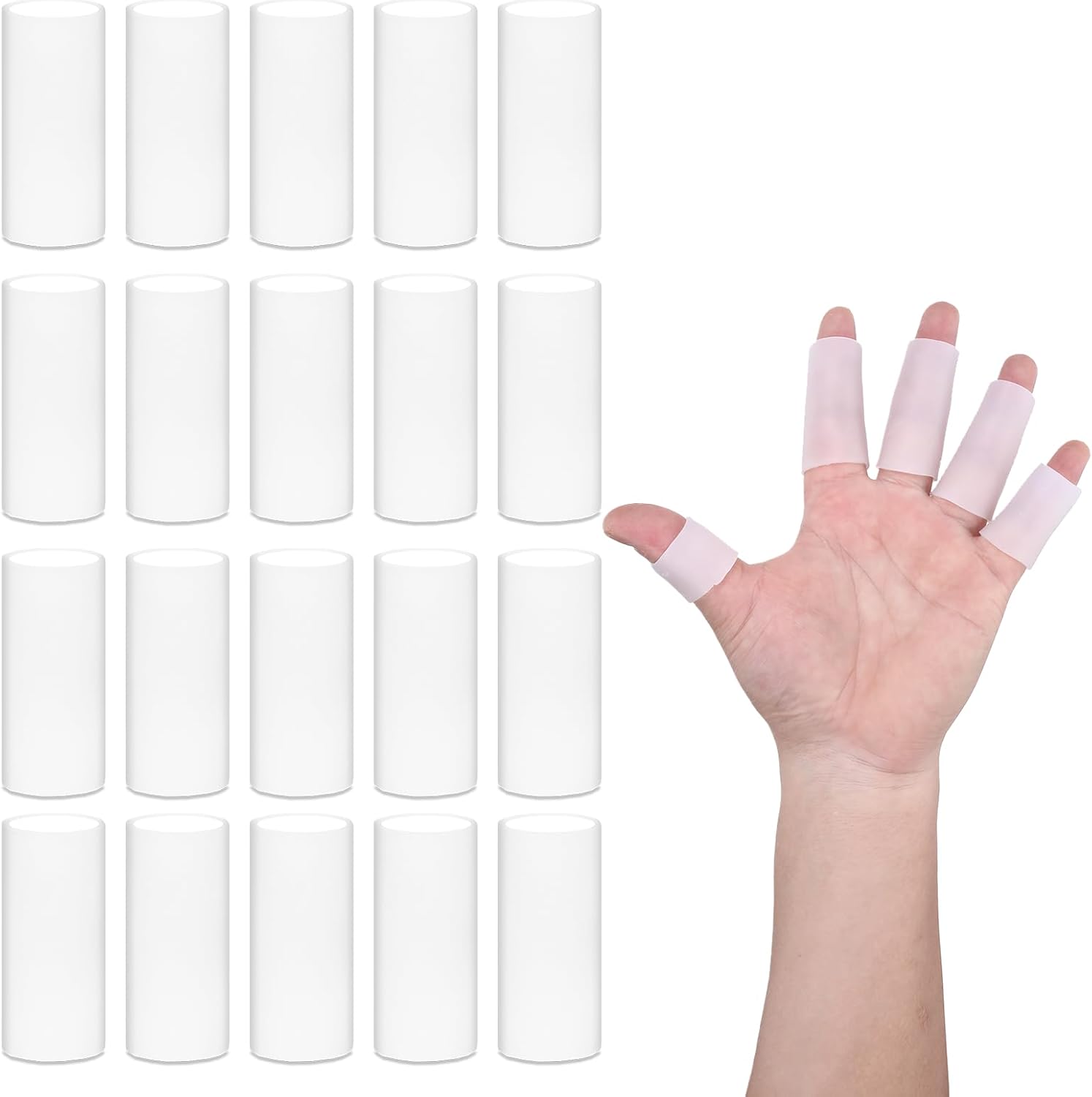 Amazon.com: 20 Pcs Silicone Finger Sleeve Finger Cot Silicone Finger ...