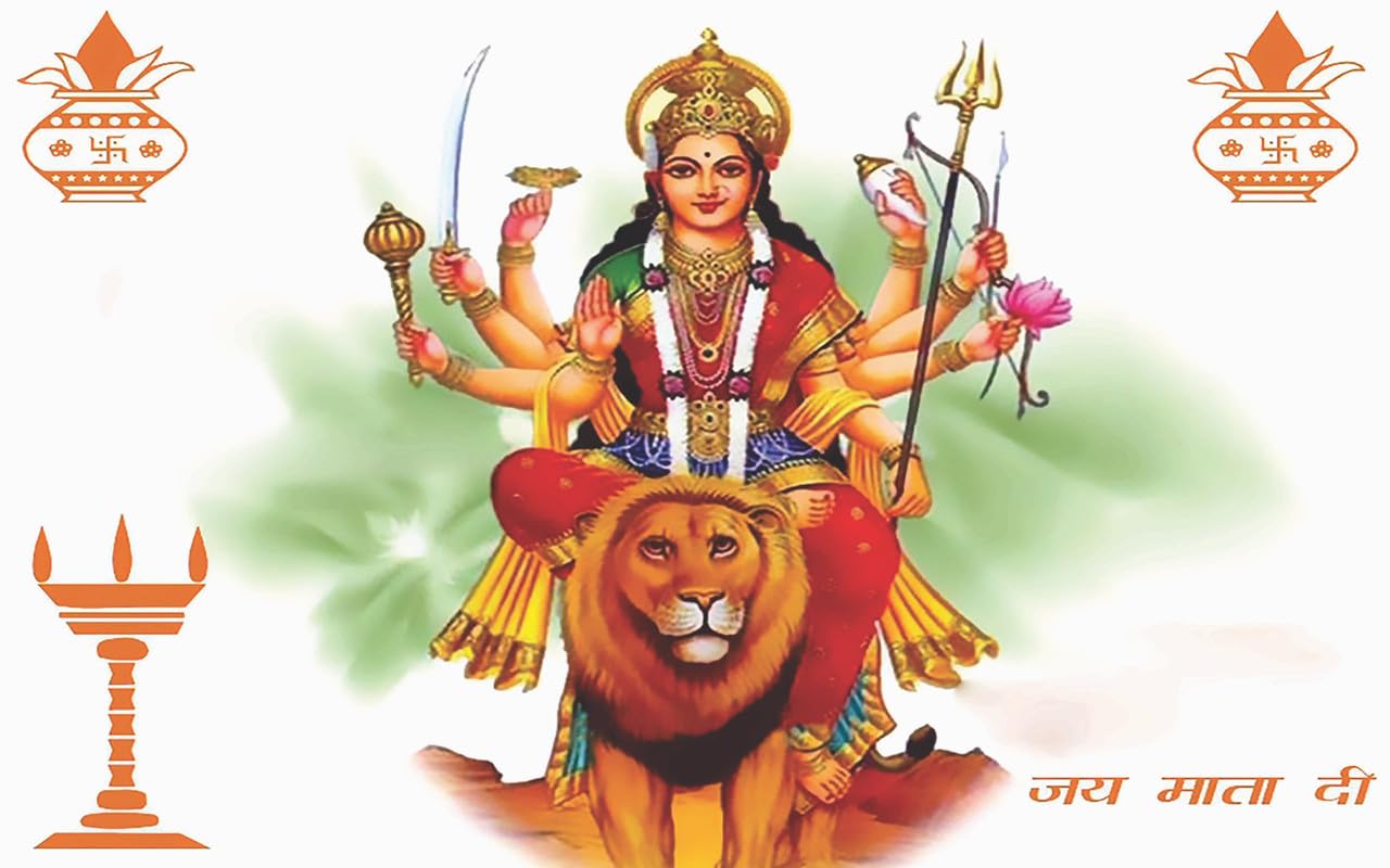 HK PRINTS Devi Mata Ji Religious Wall Poster for Room (12x18 Inch, 300 ...