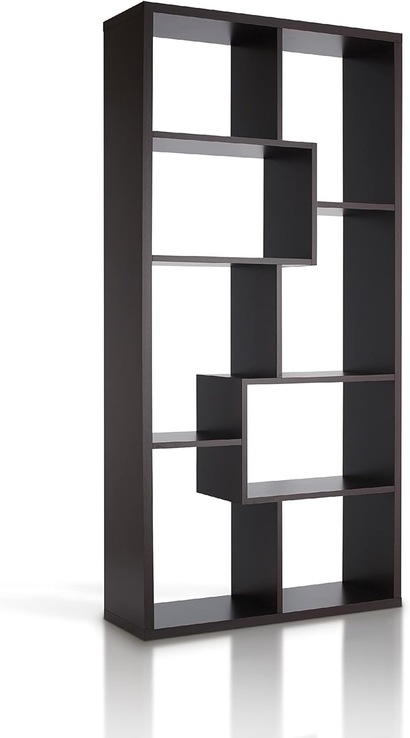 Amazon.com: PayLessHere 4 Tier Asymmetrical Contour Bookshelf, Wooden ...
