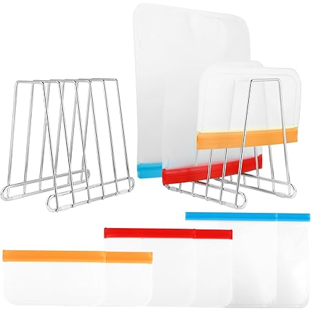 Homneat 2 Reusable Bag Drying Rack & 12 Reusable Food Storage Bags ...