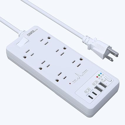 Amazon.com: Super Electro Surge Protector Power Strip, Extension Cord ...