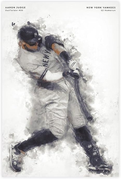 Amazon.com: Aaron Judge Poster Baseball Portrait Art Canvas Bedroom ...