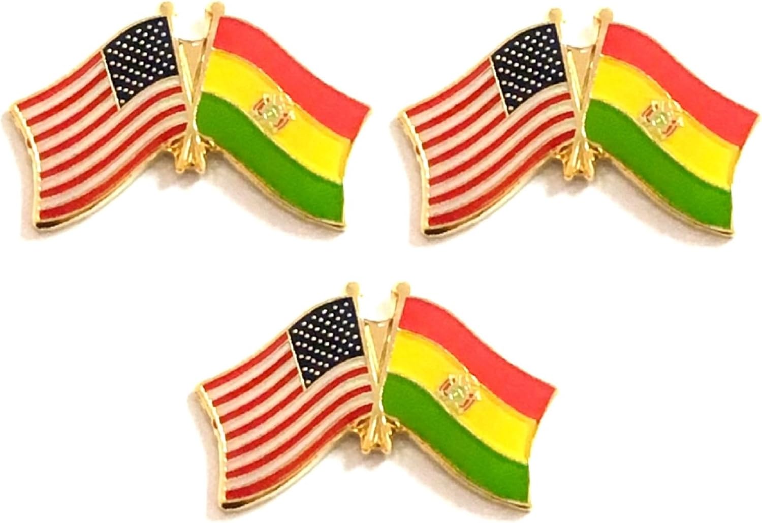 3 National Country Flag USA Friendship Flag Lapel Pins Pack of 3 ...