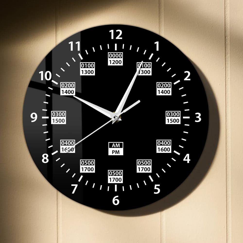 Amazon.com: Timethink 15 Inch 24 Hours Military Style Time Wall Clock ...
