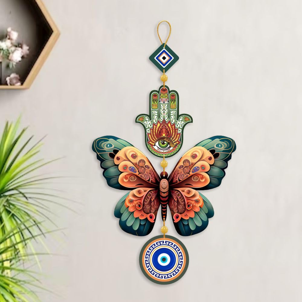 Nupur Studios “The Fusion - Butterfly Evil Eye” Hanging for Home Decor ...