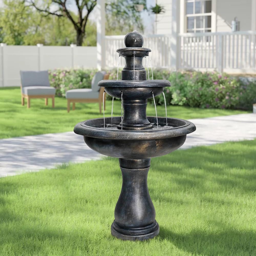 Amazon.com: ourrco 45.2inches High Outdoor Water Fountain, Concrete ...