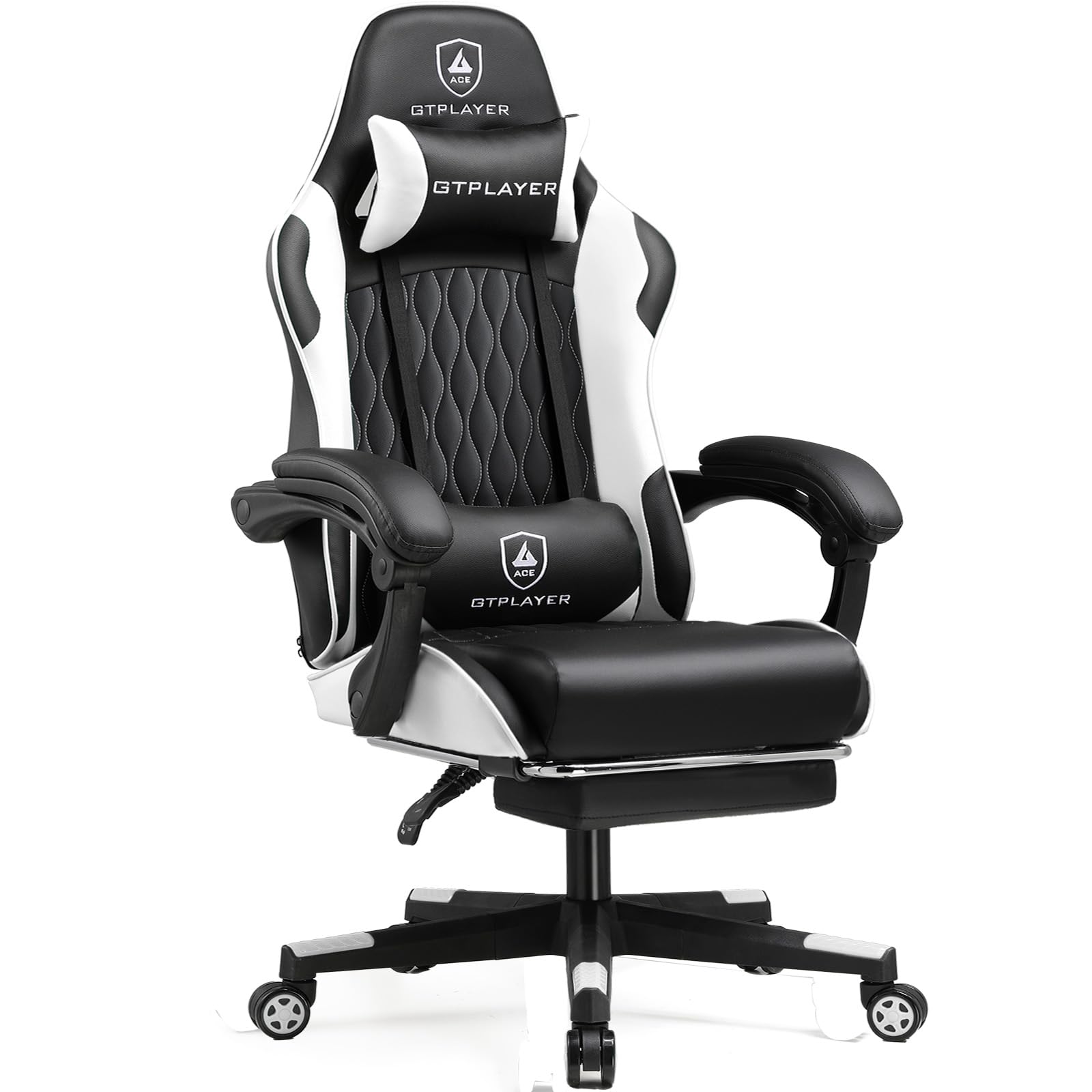 GTPLAYER Gaming Chair, Ergonomic Computer Chair with Footrest, Headrest ...