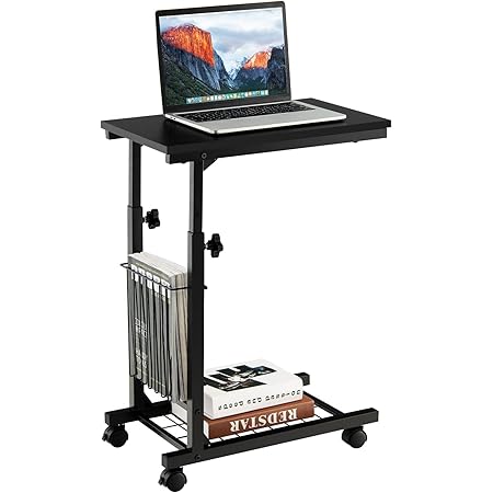 SIMPDIY Side Table Height Adjustable End Table Bedside Table with 4 ...