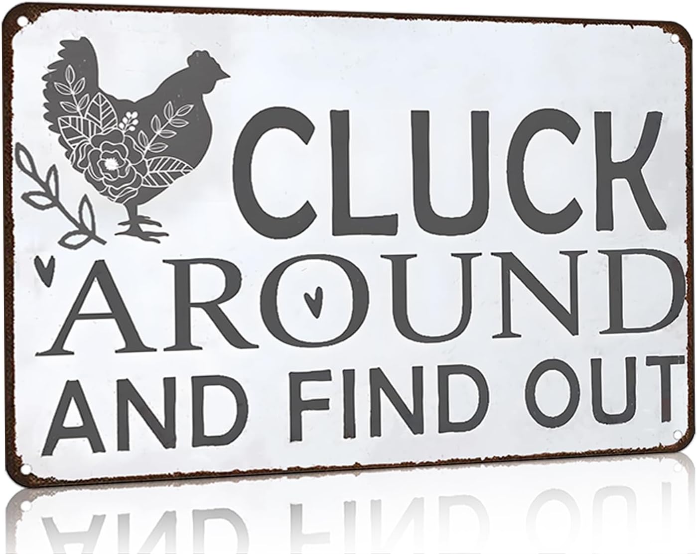 Amazon.com : Funny Chicken Sign - 'Cluck Around And Find Out' - Vintage ...