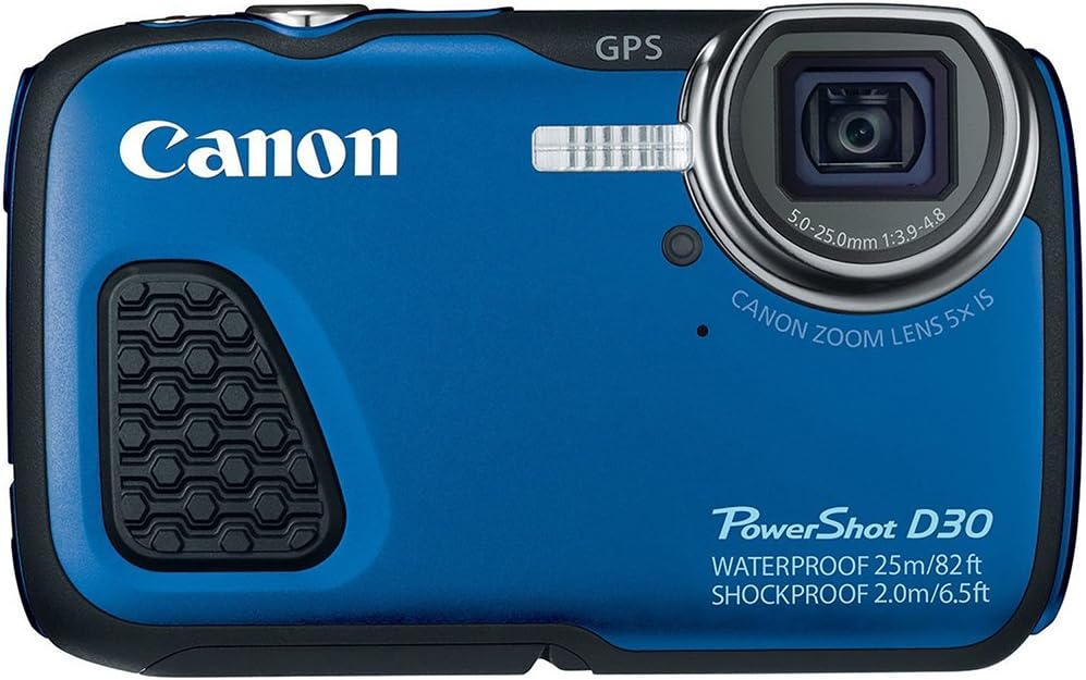 Amazon.com : Canon PowerShot D30 Waterproof Digital Camera, Blue ...