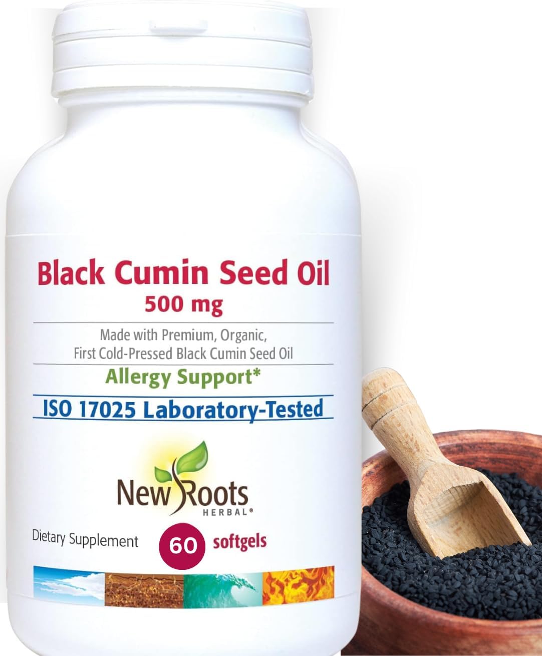Amazon.com: NEW ROOTS HERBAL Black Cumin Seed Oil 500 mg Allergy ...