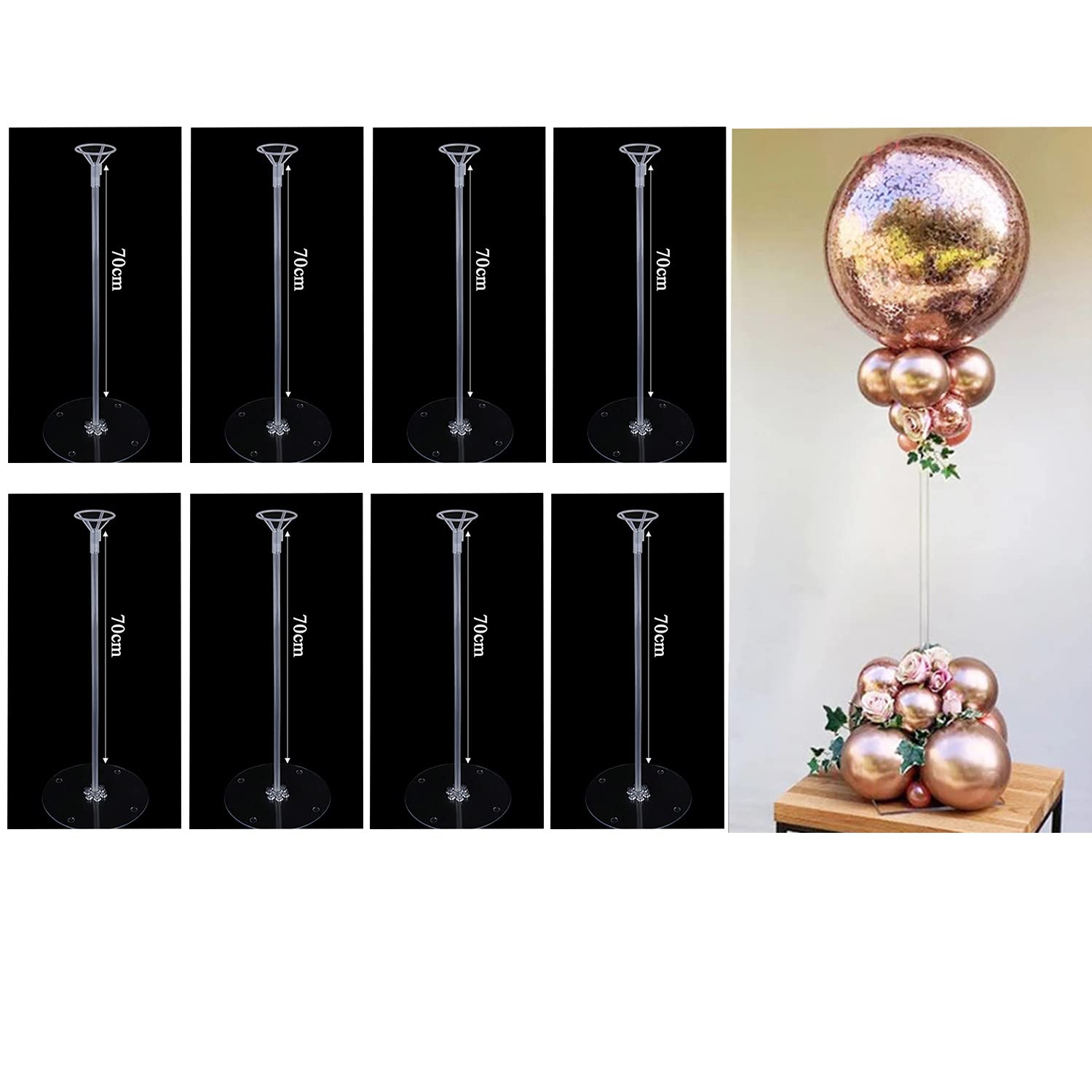 Amazon.com: kimmyku Balloon Stand Sticks with Bases 27.5Inches 10 Sets ...