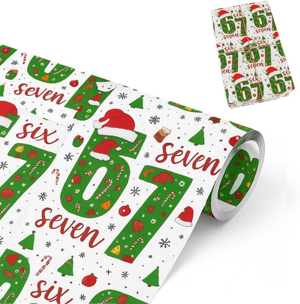 Amazon.com: 67 Christmas Wrapping Paper, Funny Meme Wrapping Paper ...
