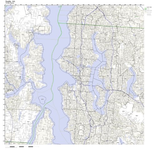 Amazon.com: Seattle, WA ZIP Code Map Laminated : Office Products