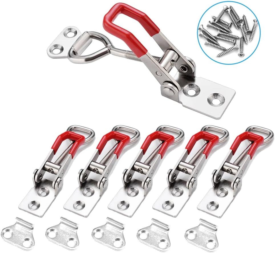 12Pcs Stainless Steel Spring Loaded Toggle Latches with 48Pcs Mounting ...