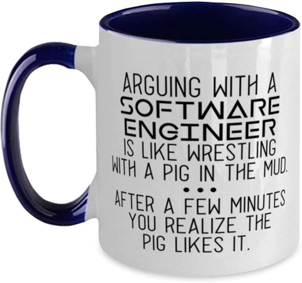 Amazon.com: Software Engineer Two Tone Navy and White Coffee Mug ...