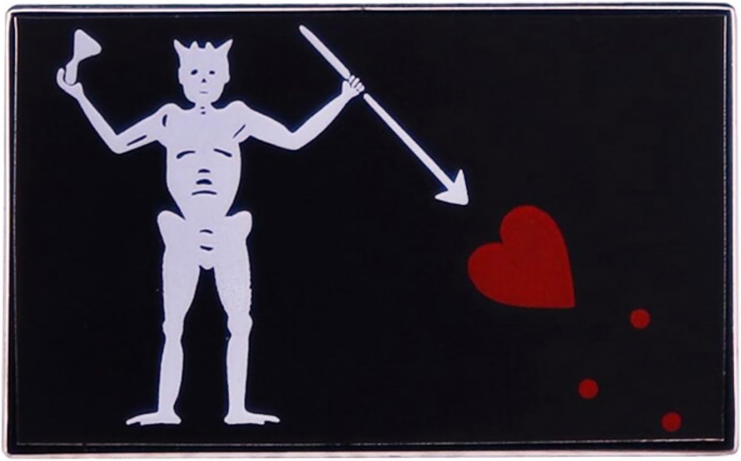 Amazon.com: Blackbeard Pirate Flag Skeleton Spear Heart 1.2" Enamel Pin ...