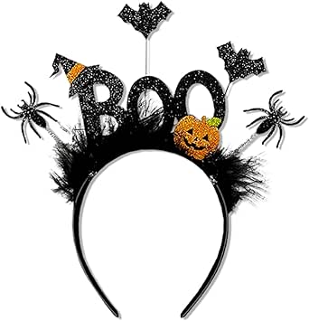 Amazon.com: Halloween Headbands for Women BOO Pumpkin Headband Bat ...