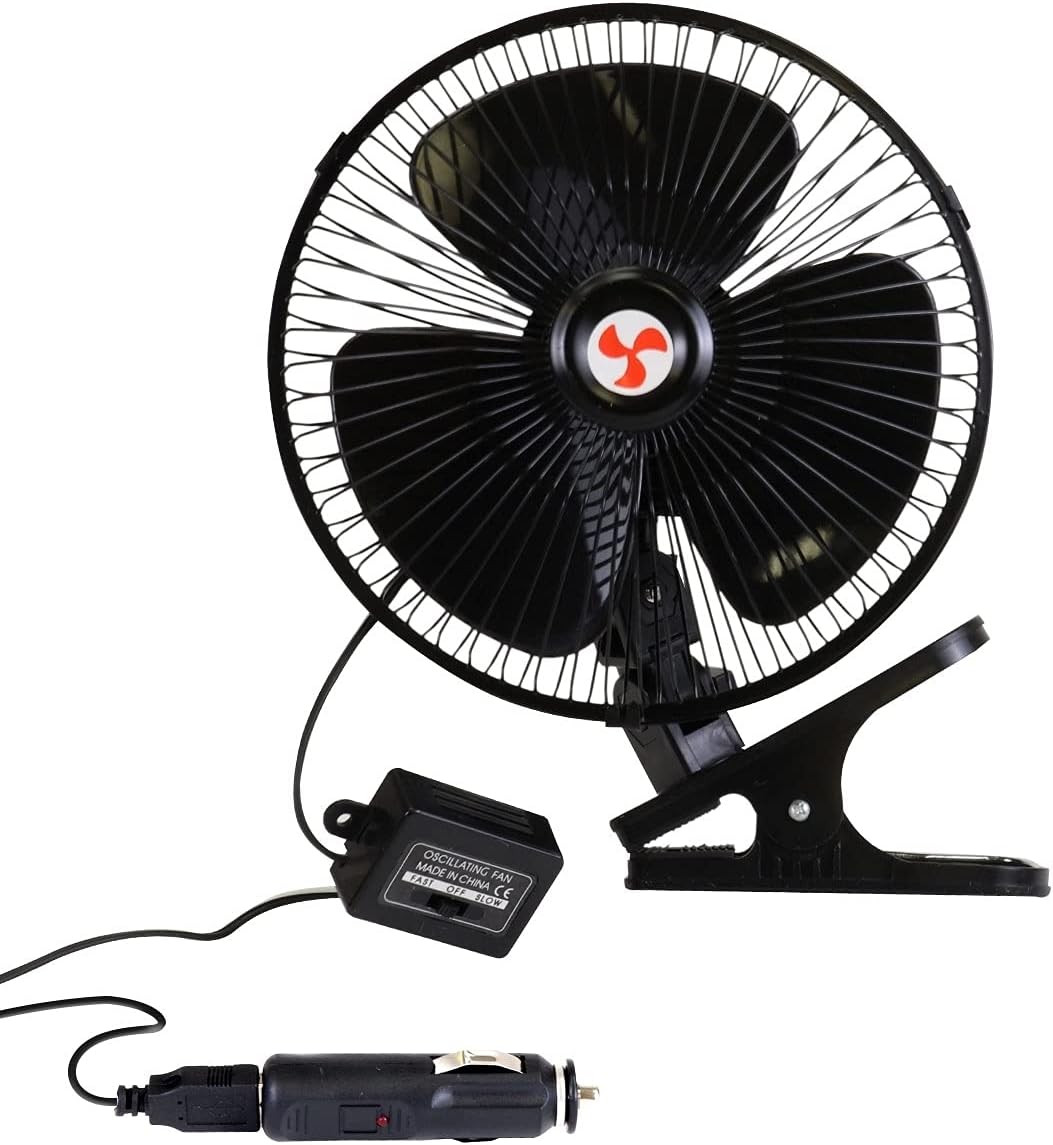 Amazon.com: Koolatron 12V Oscillating Fan with Adjustable Neck, Heavy ...