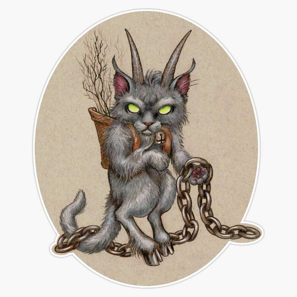 Amazon.com - Krampus Kitty with Chains Sticker Bumper Sticker Vinyl Decal 5