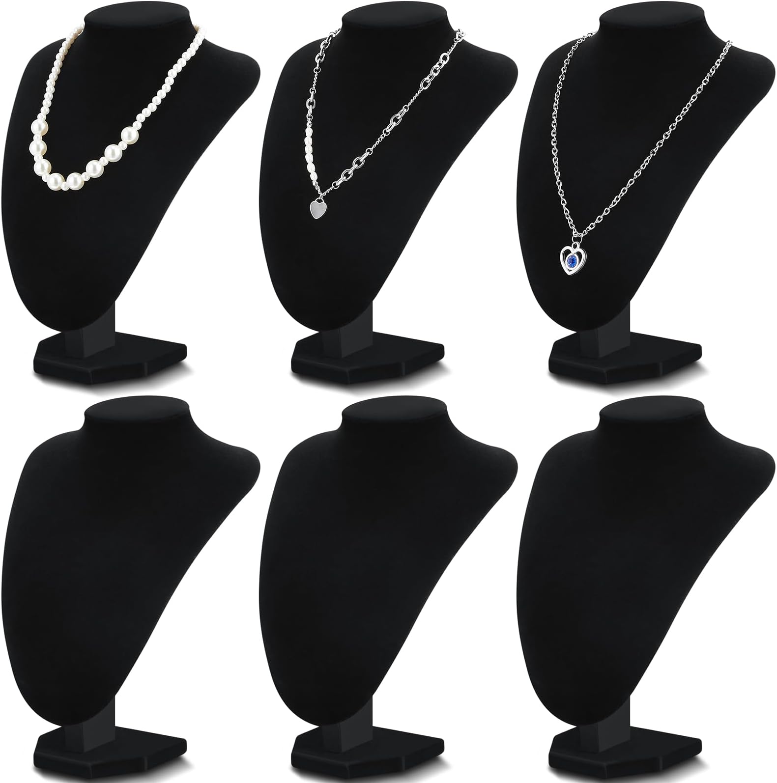 Amazon.com: 7TH VELVET 12 PCS Black Velvet Necklace Display,Jewelry ...