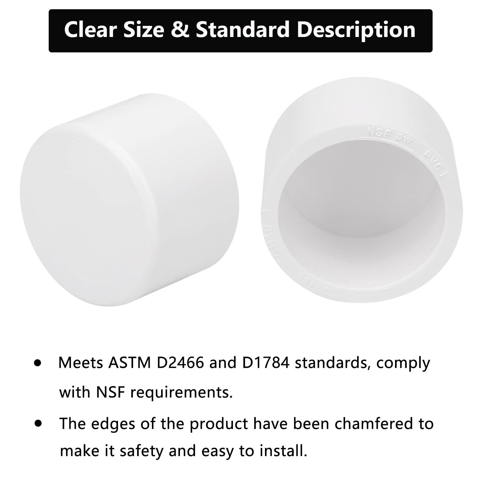 Snapklik.com : 20Pack 1"PVC Pipe End Cap Fitting Schedule 40 Furniture ...