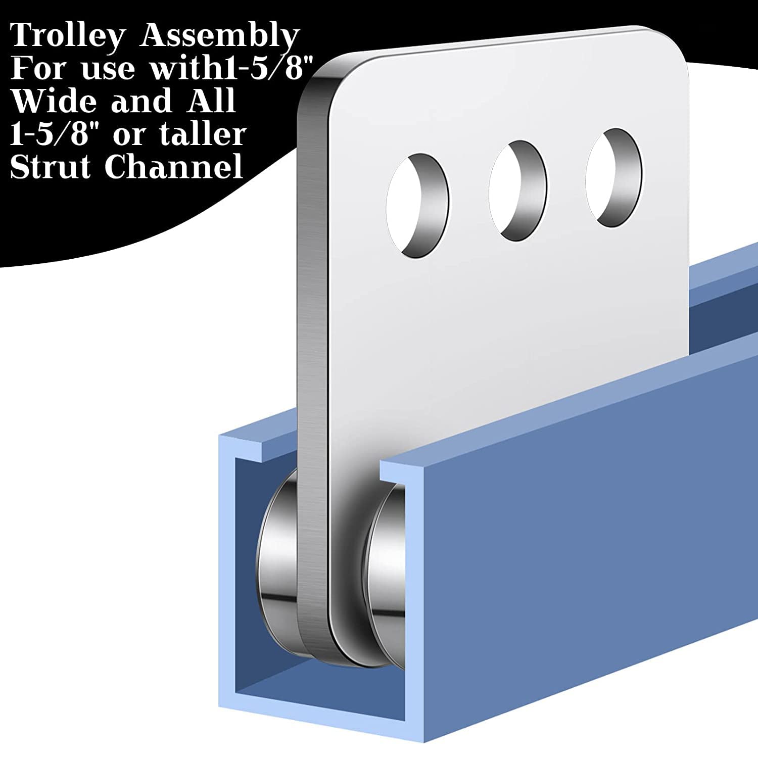 Strut Channel Trolley 8-Pcs 4Wheel Heavy-Duty Trolley Assembly Rollers ...