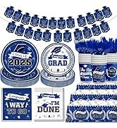 Amazon.com: Blue and Gold Graduation Decorations 2025 Grad Party ...