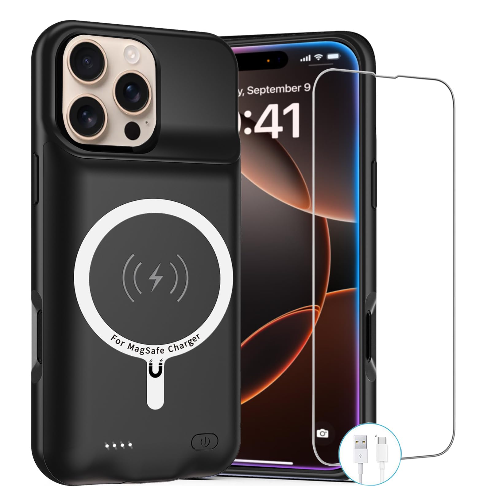 Amazon.com: Battery Case for iPhone 16 Pro Max, 12000mAh Rechargeable ...