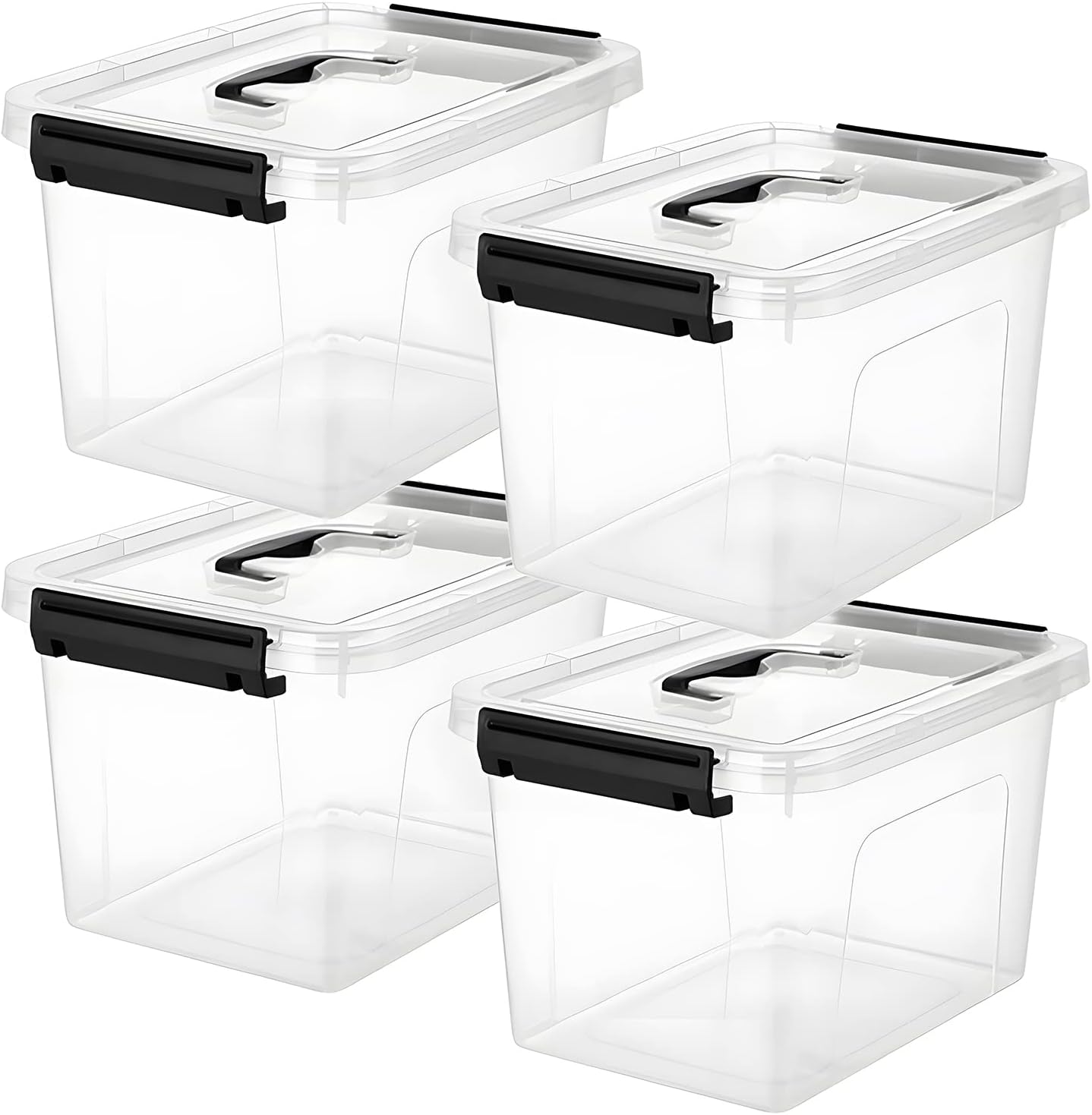 Amazon.com - Teyyvn Plastic Mini Latch Box, Storage Bin with Locking ...