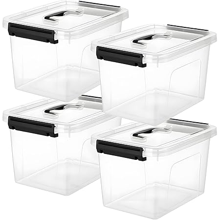 Amazon.com - Joyeen 6 Quart Plastic Storage Boxes, 6 Pack Clear Storage ...