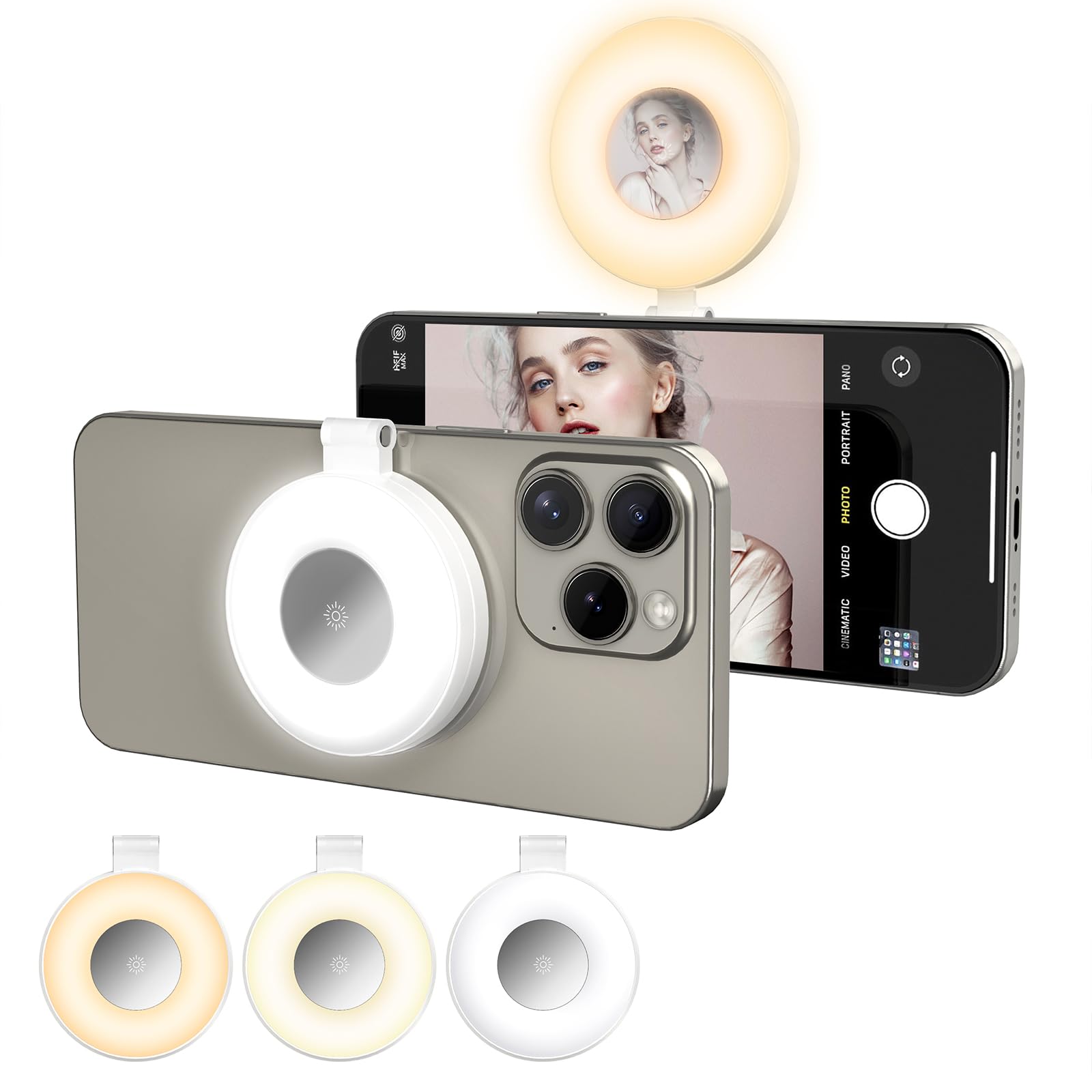 Amazon.com: Selfie Light for iPhone Magnetic Ring Light Adjustable ...